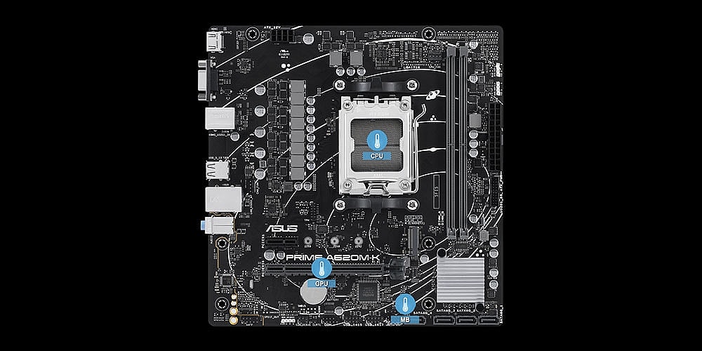 ASUS Prime A620M-K 6400MHz (OC) DDR5 Soket AM5 M.2 HDMI VGA mATX ...