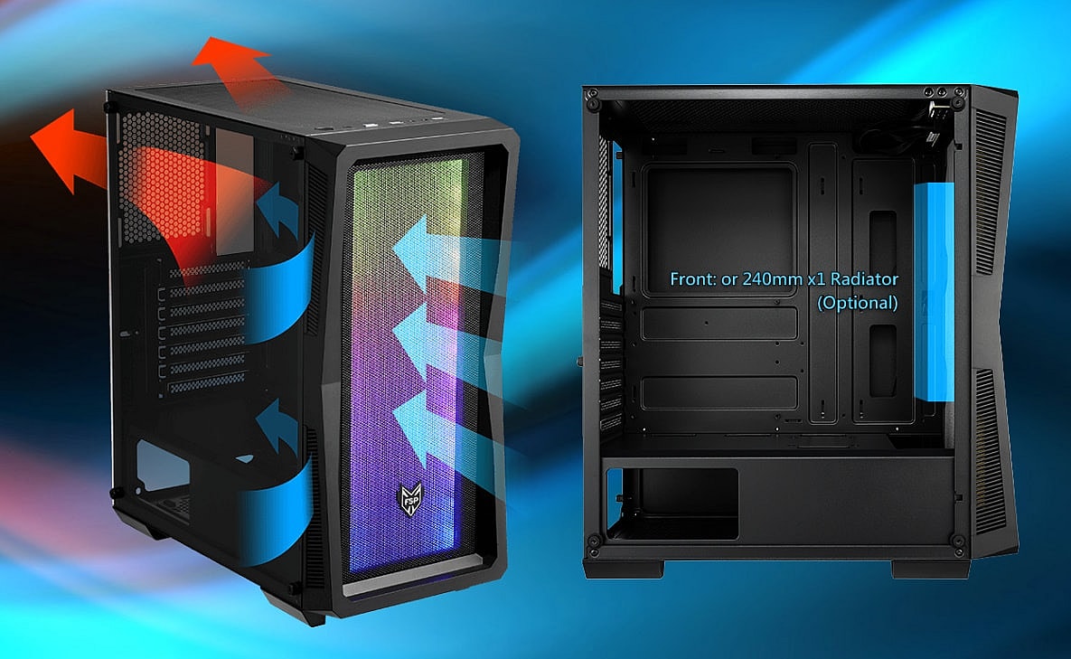 FSP CMT212A Temperli Cam USB 3.0 Mid Tower Kasa - Gaming.Gen.TR