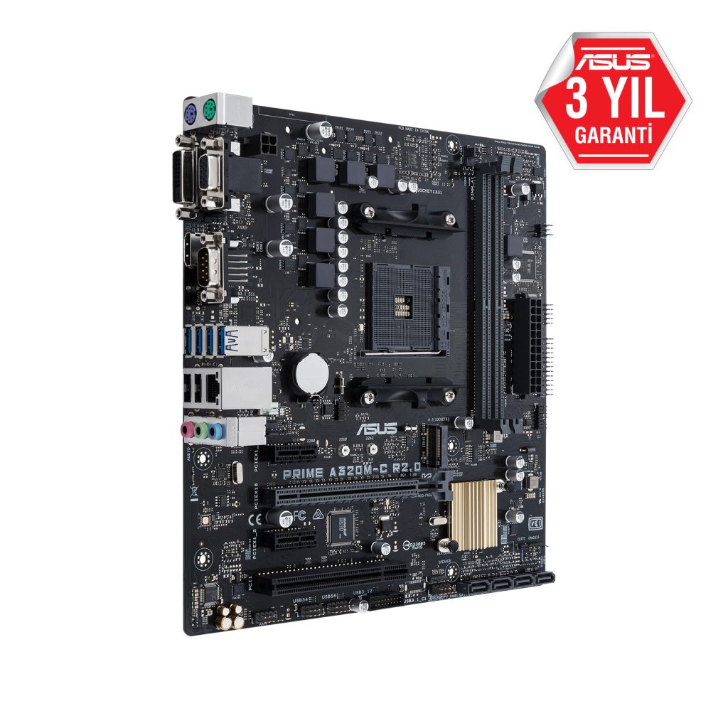 ASUS PRIME A320M-C R2.0 3200MHz (OC) DDR4 Soket AM4 M.2 HDMI VGA DVI ...