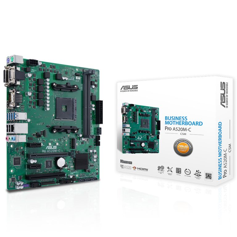 Asus Pro A520M-C/CSM 4600MHz(OC) DDR4 Soket AM4 M.2 VGA DVI HDMI mATX ...