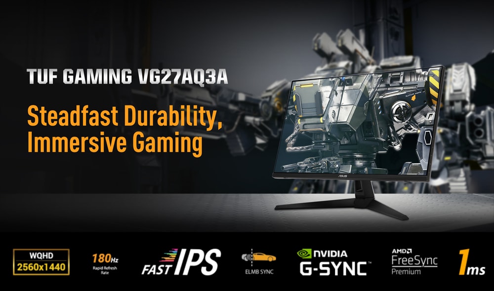 ASUS TUF Gaming VG27AQ3A 27 inç 180Hz 1ms 2K WQHD Adaptive Sync Fast ...