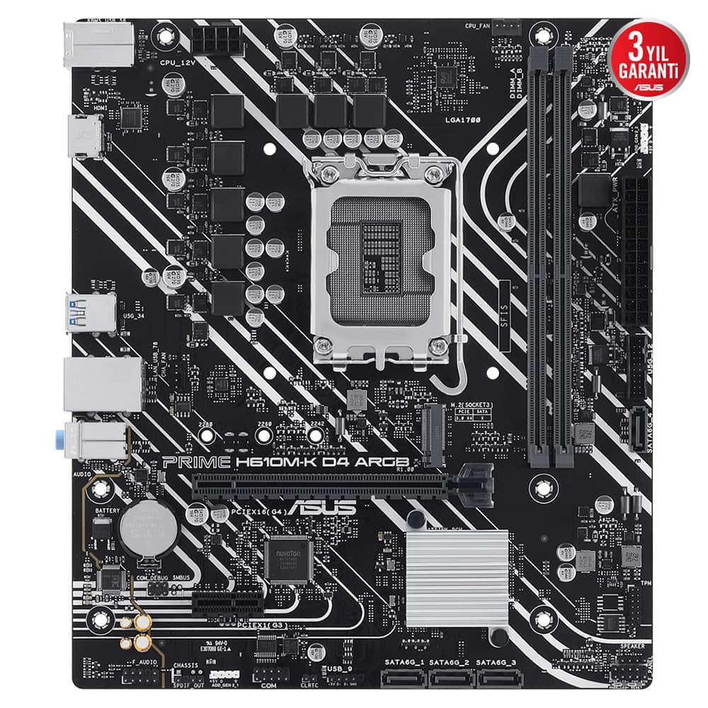 ASUS PRIME H610M-K D4 ARGB 3200MHz DDR4 Soket 1700 M.2 HDMI mATX ...