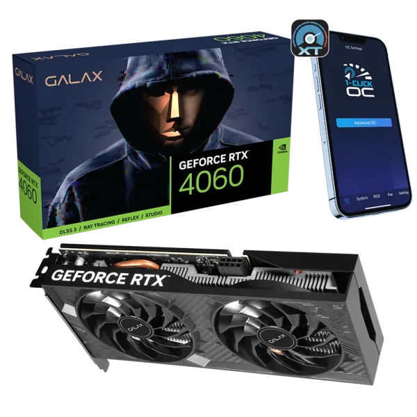 GALAX GeForce RTX 4060 1-Click OC 2X V2 8GB GDDR6 128 Bit DLSS 3 Ekran ...