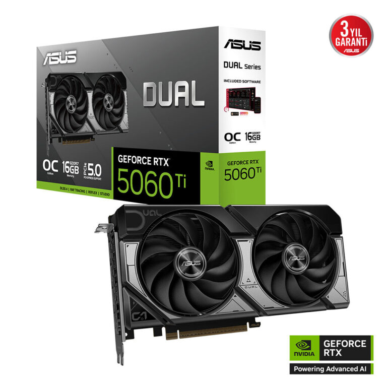 ASUS DUAL RTX 5060 Ti OC 16GB Ekran Kartı - Gaming.Gen.TR