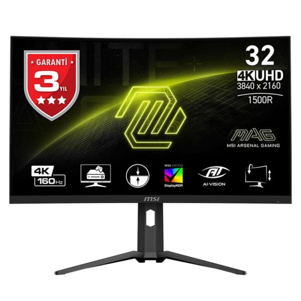 MSI MAG 321CUP 31.5 inç 160Hz 1ms 4K UHD FreeSync Premium VA Kavisli ...