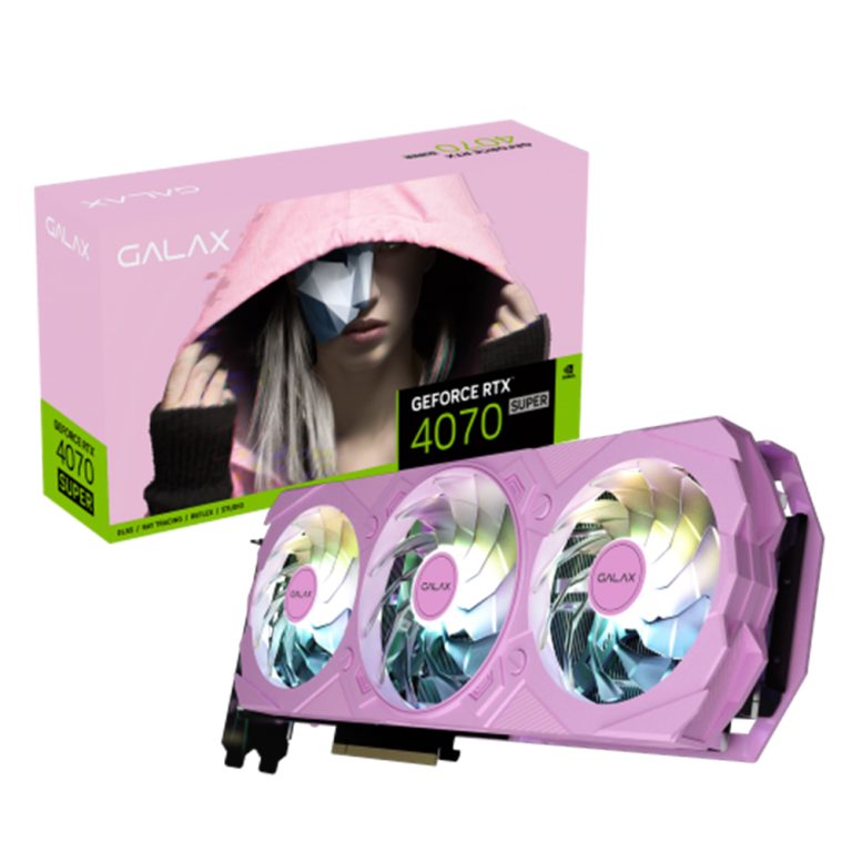 GALAX GeForce RTX 4070 SUPER EX Gamer Pink 1-Click OC 12GB GDDR6X 192 ...