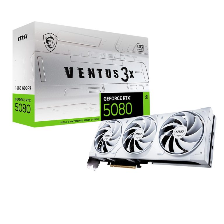 MSI GeForce RTX 5080 16G VENTUS 3X OC WHITE 16GB GDDR7 256 Bit DLSS 4 ...