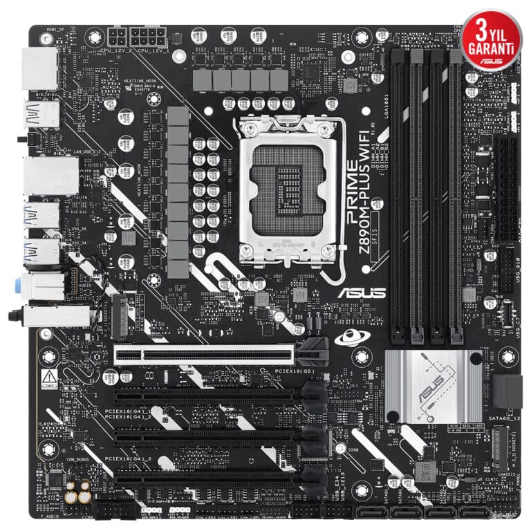ASUS Prime Z890M-Plus WiFi 8400MHz (OC) DDR5 Soket LGA1851 M.2 HDMI DP ...