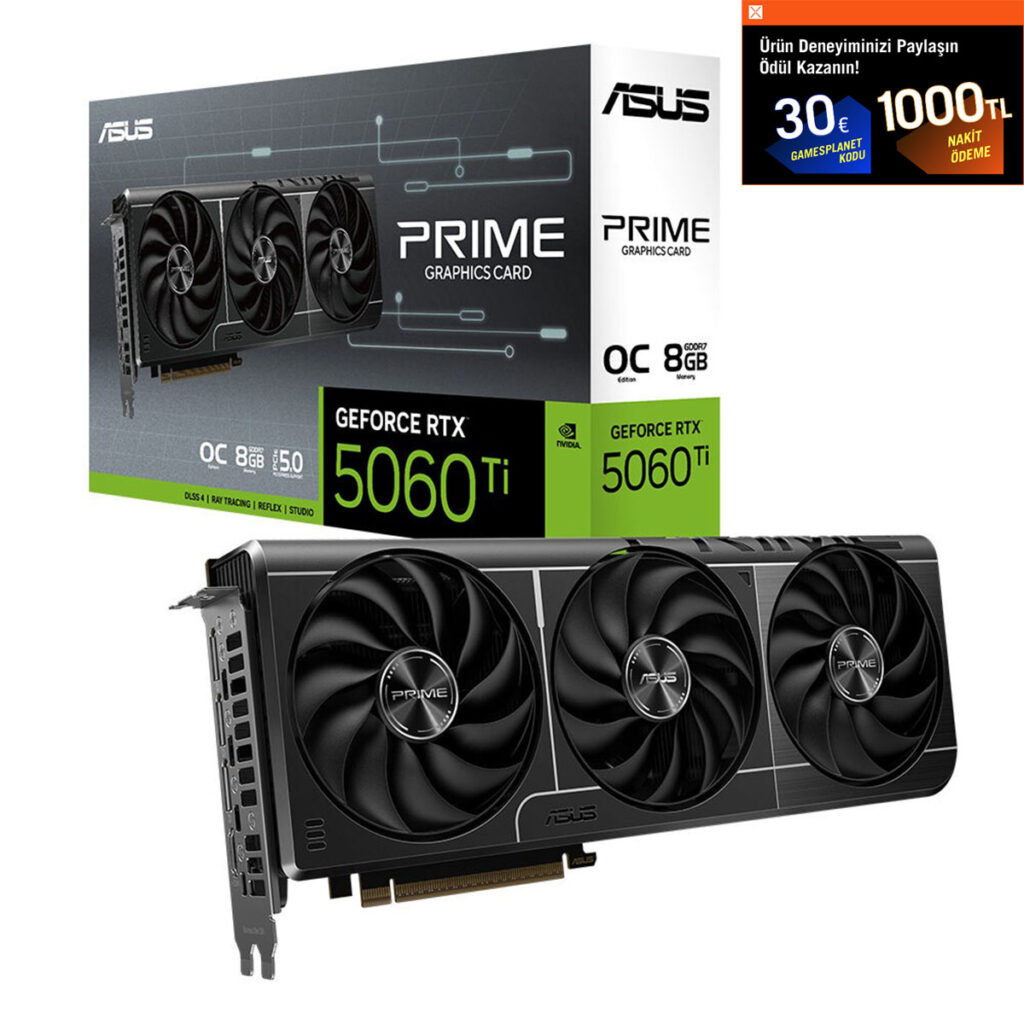 ASUS PRIME RTX 5060 Ti OC 8GB Ekran Kartı - Gaming.Gen.TR